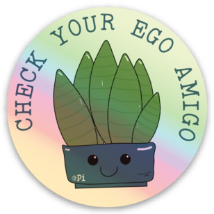 Holographic Ego Sticker - Friendly Plant Budd