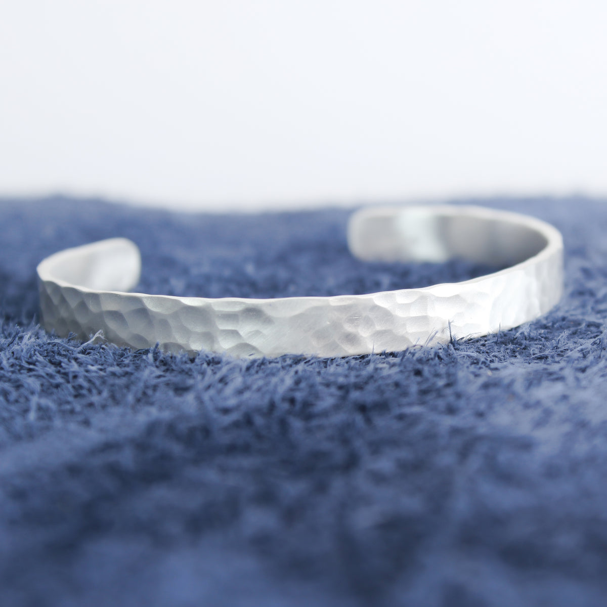 Handmade Hammered Silver Cuff Bracelet 1/4" | Pure Impressions