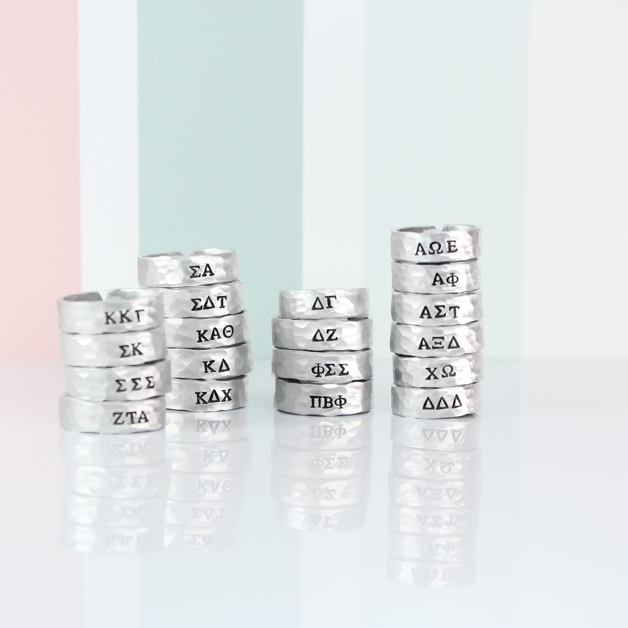 Alpha Omega Epsilon Infinity Ring Licensed Sorority Jewelry