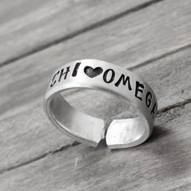 Chi Omega Love Ring Licensed Sorority Jewelry