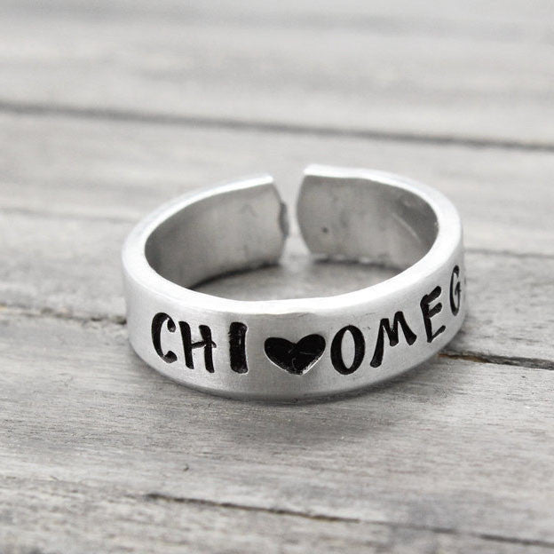 Chi Omega Love Ring Licensed Sorority Jewelry